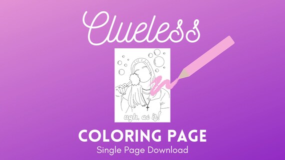 Printable Clueless Coloring Page | Etsy Australia