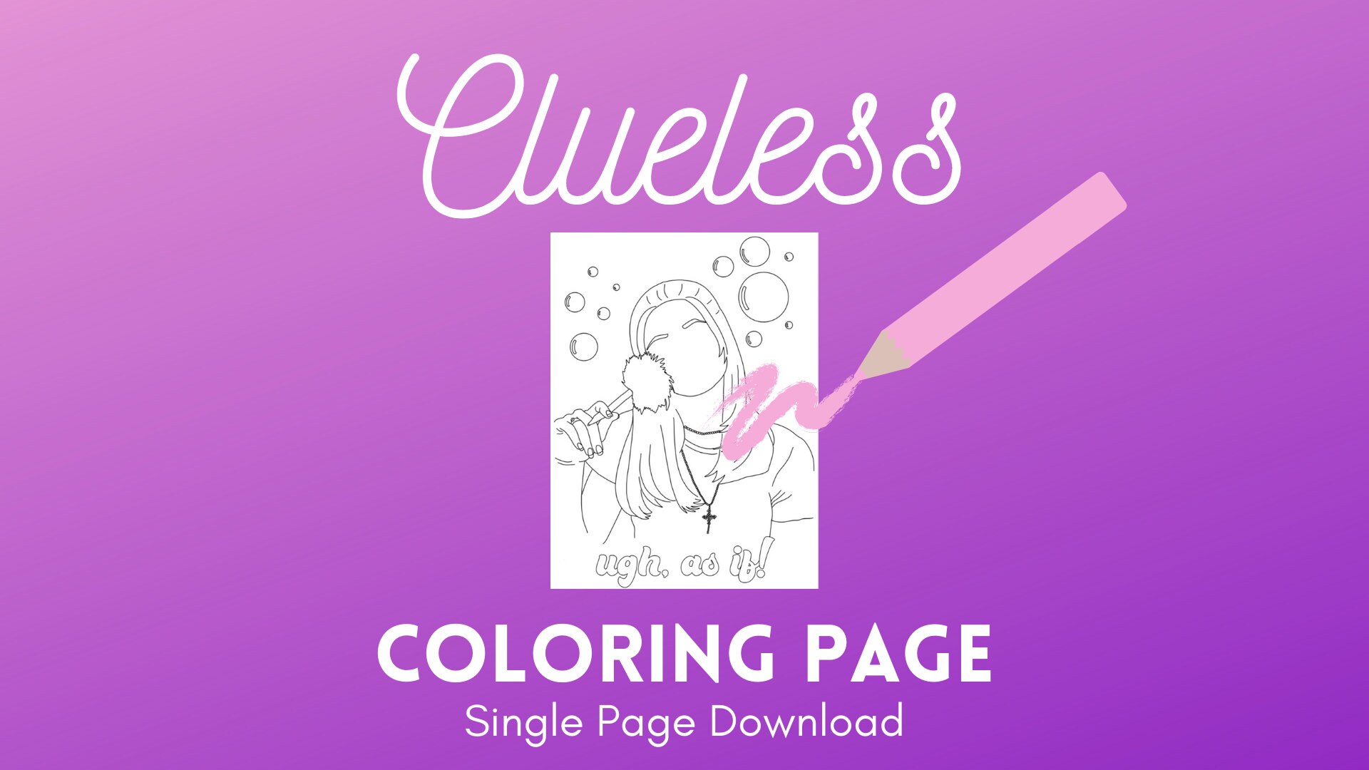 Printable Clueless Coloring Page - Etsy