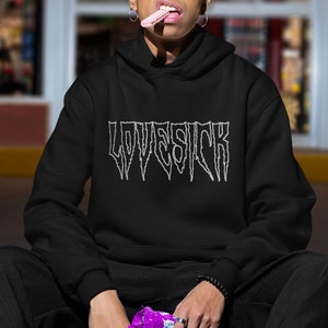 Lovesick Hoodie, Grunge Hoodie, Soft Grunge Clothing, Aesthetic Hoodie ...