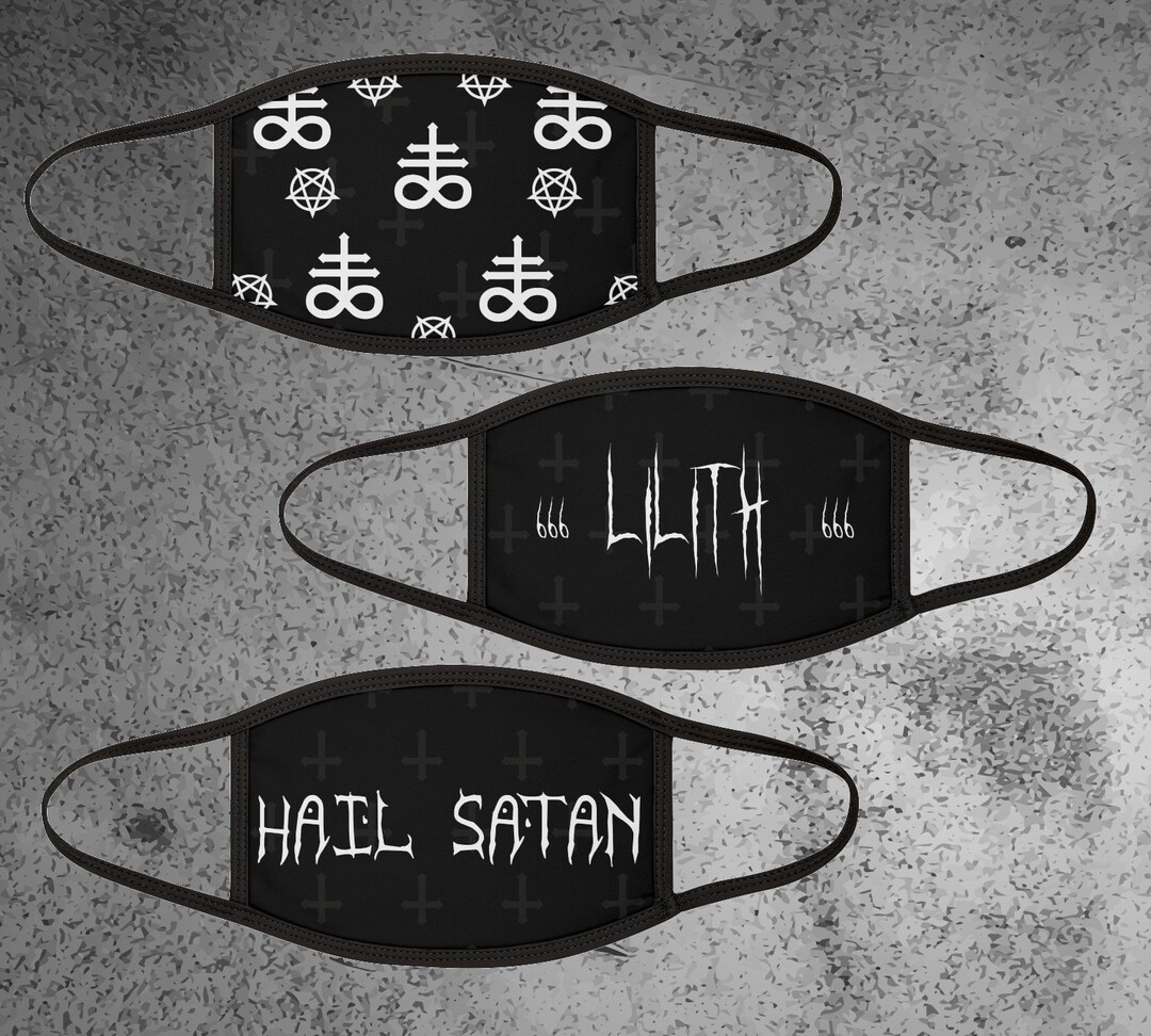 Satanic Mask Occult Symbols Face Mask Lilith Mask Hail - Etsy