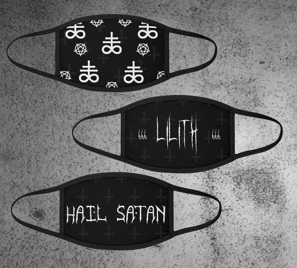 Satanic Mask Occult Symbols Face Mask Lilith Mask Hail - Etsy