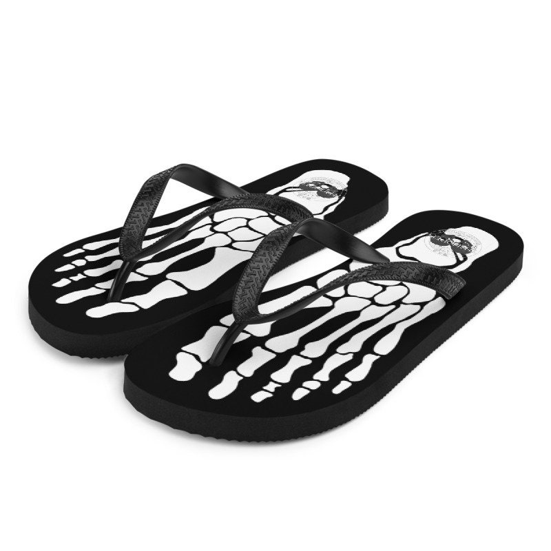 Goth Flip Flops Skeleton Shoes Witch Sandals Punk Flip - Etsy