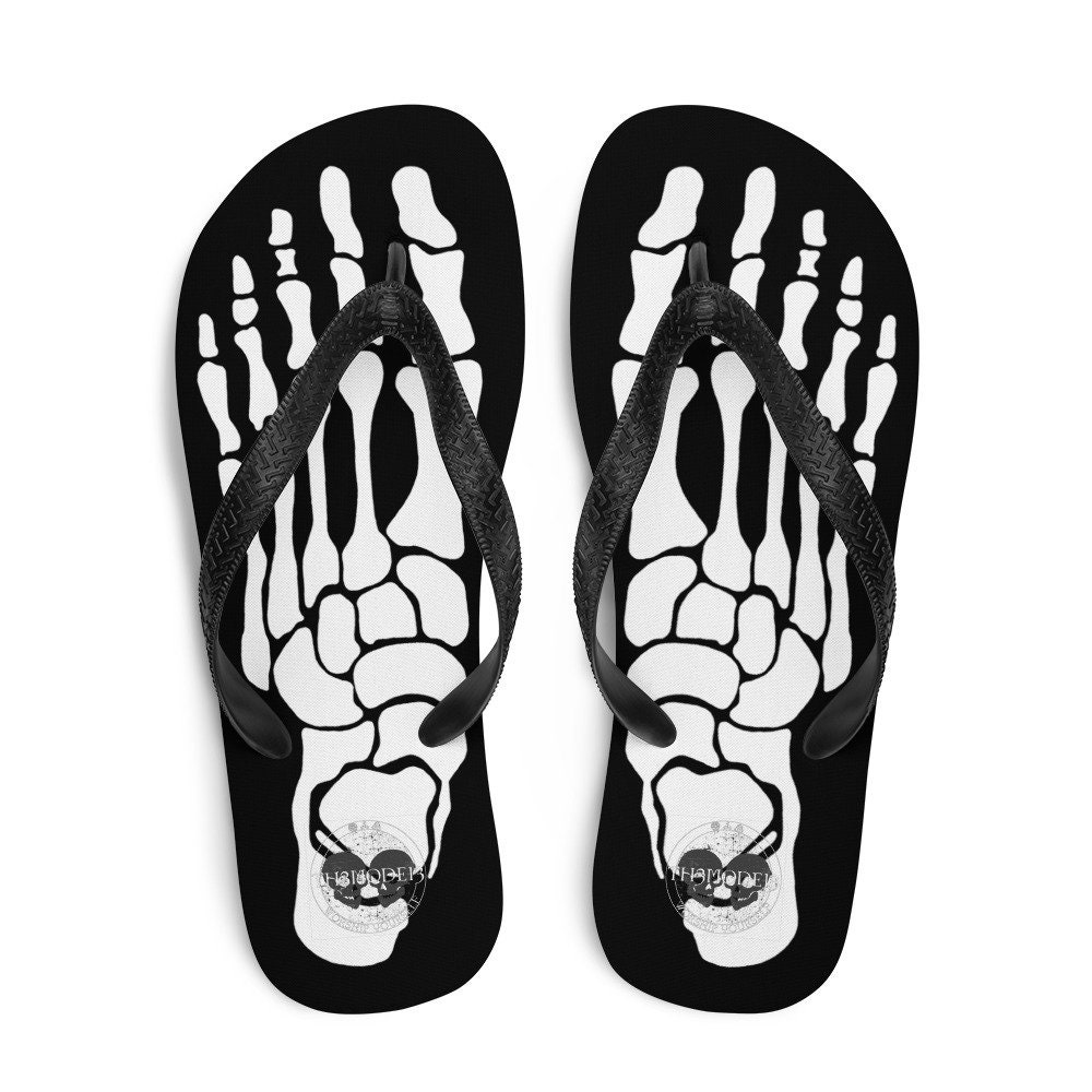 Goth Flip Flops Skeleton Shoes Witch Sandals Punk Flip - Etsy