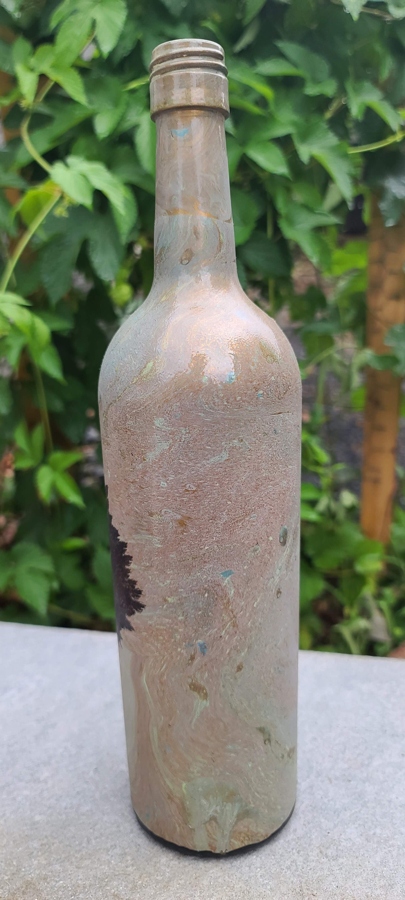 Hand Painted Bottle olive Tree at Sunset - Etsy
