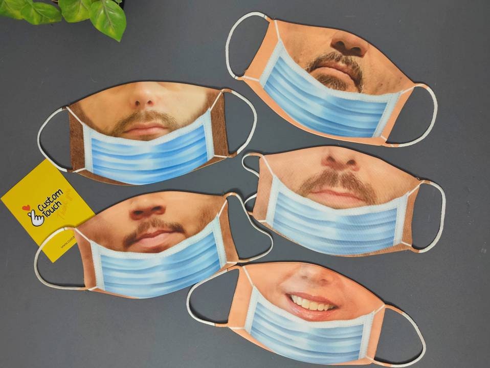 Realistic face mask Customized mask Photo face mask Mask | Etsy