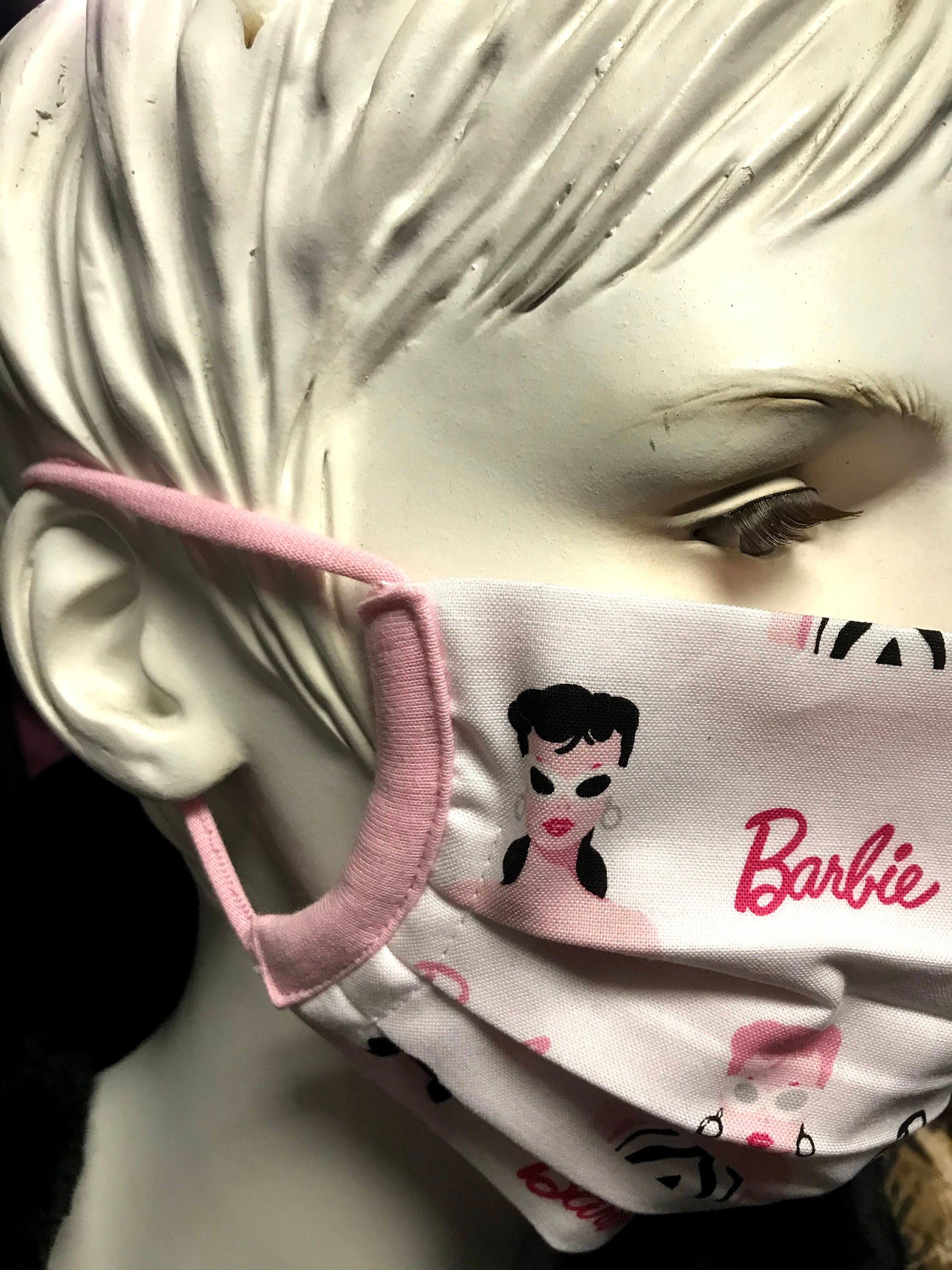 BARBIE 'White' 100% cotton face mask/cover 3ply | Etsy