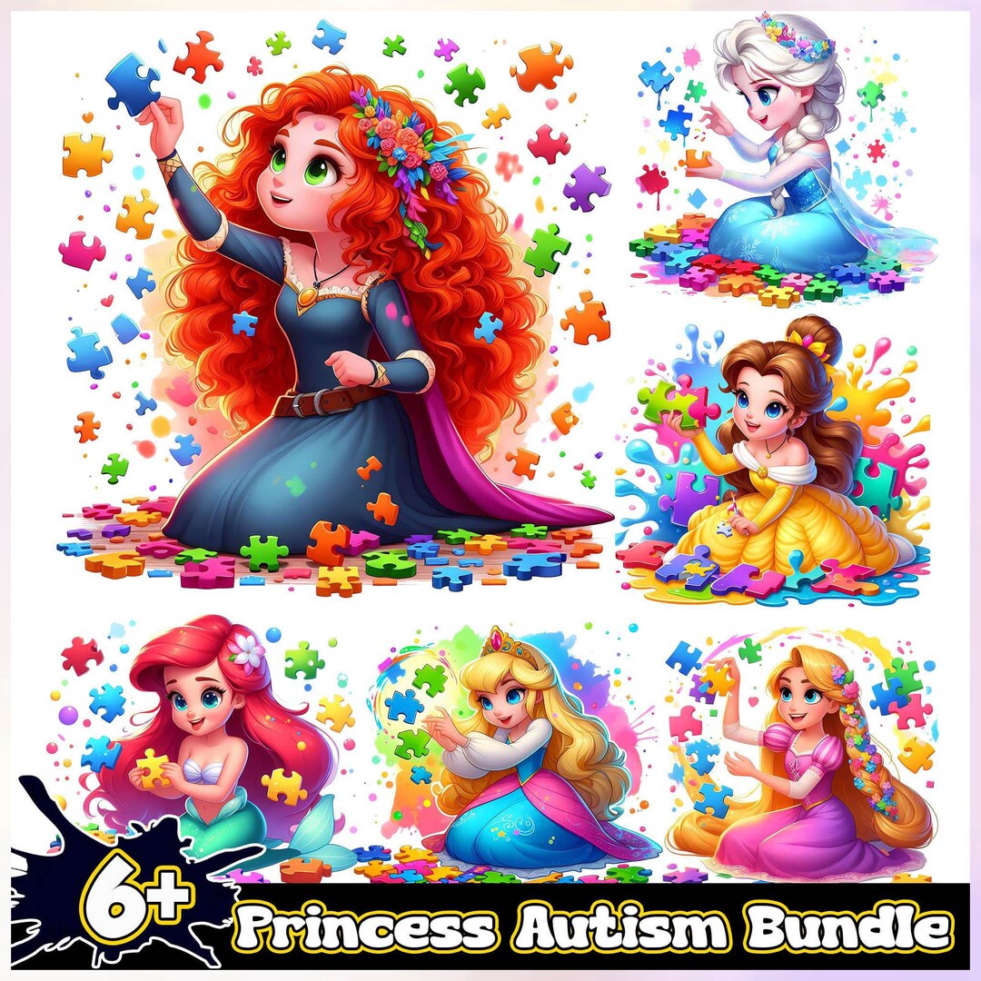 Autism Princess Png Bundle, Autism Awareness Png, Awareness Png, Be ...