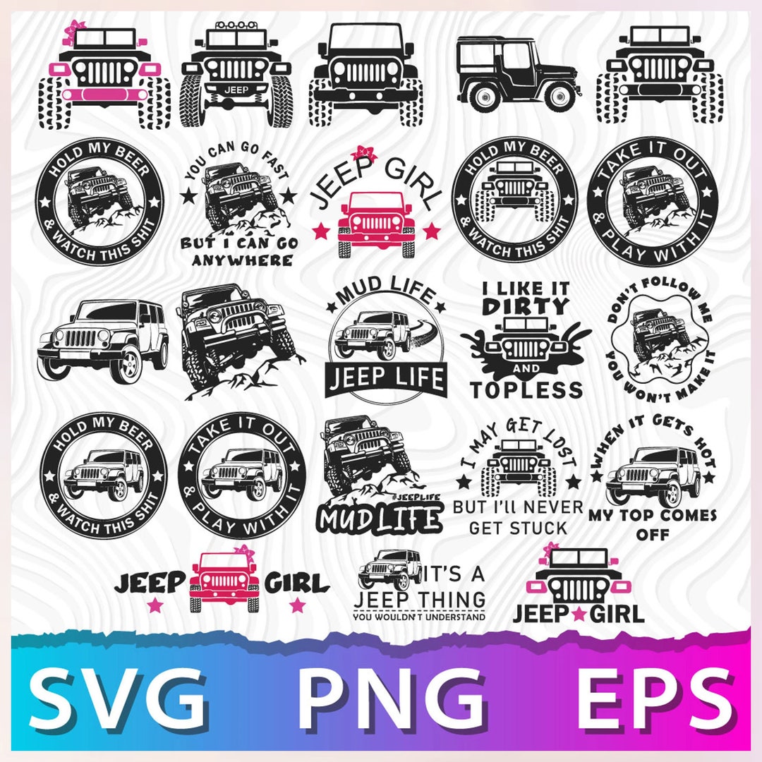 Car Logo Bundle, Jeep SVG, Bundle Svg, Jeep Hair Svg, Cricut, Jeep ...