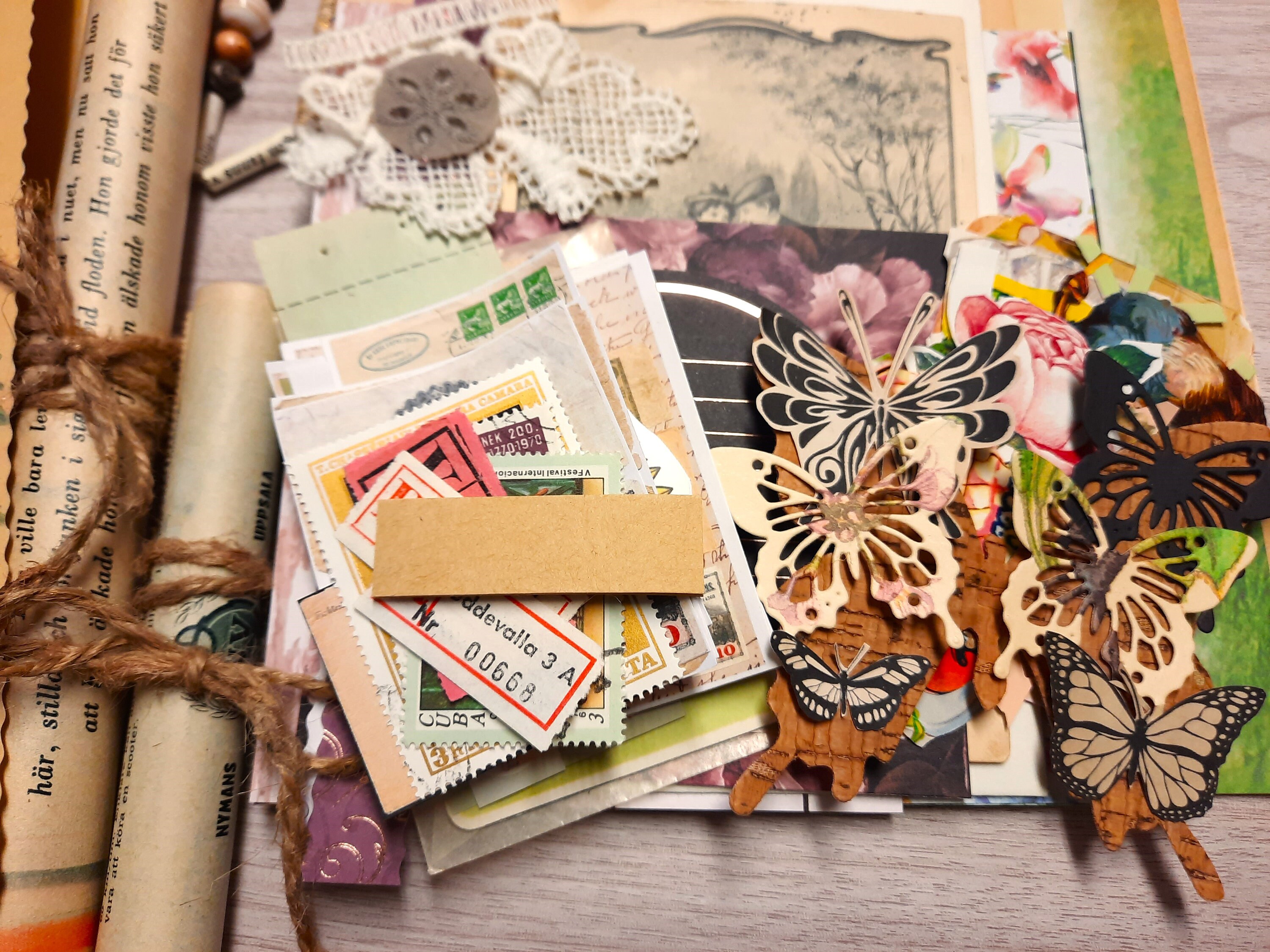 Small Handmade Junk Journal With Decorations Kit With Vintage and ...