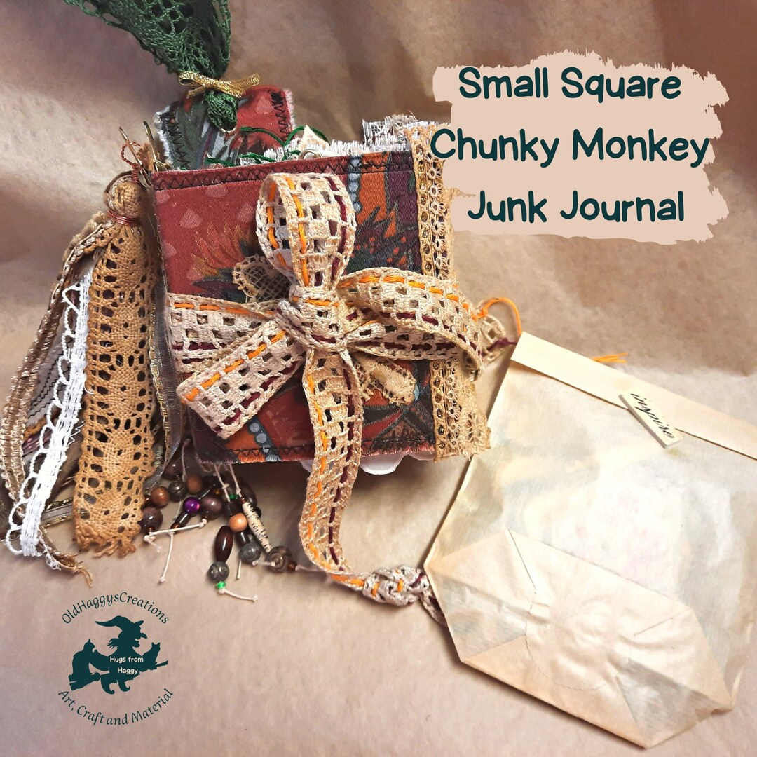Small Chunky Monkey Junk Journal, Handmade Journal, - Etsy