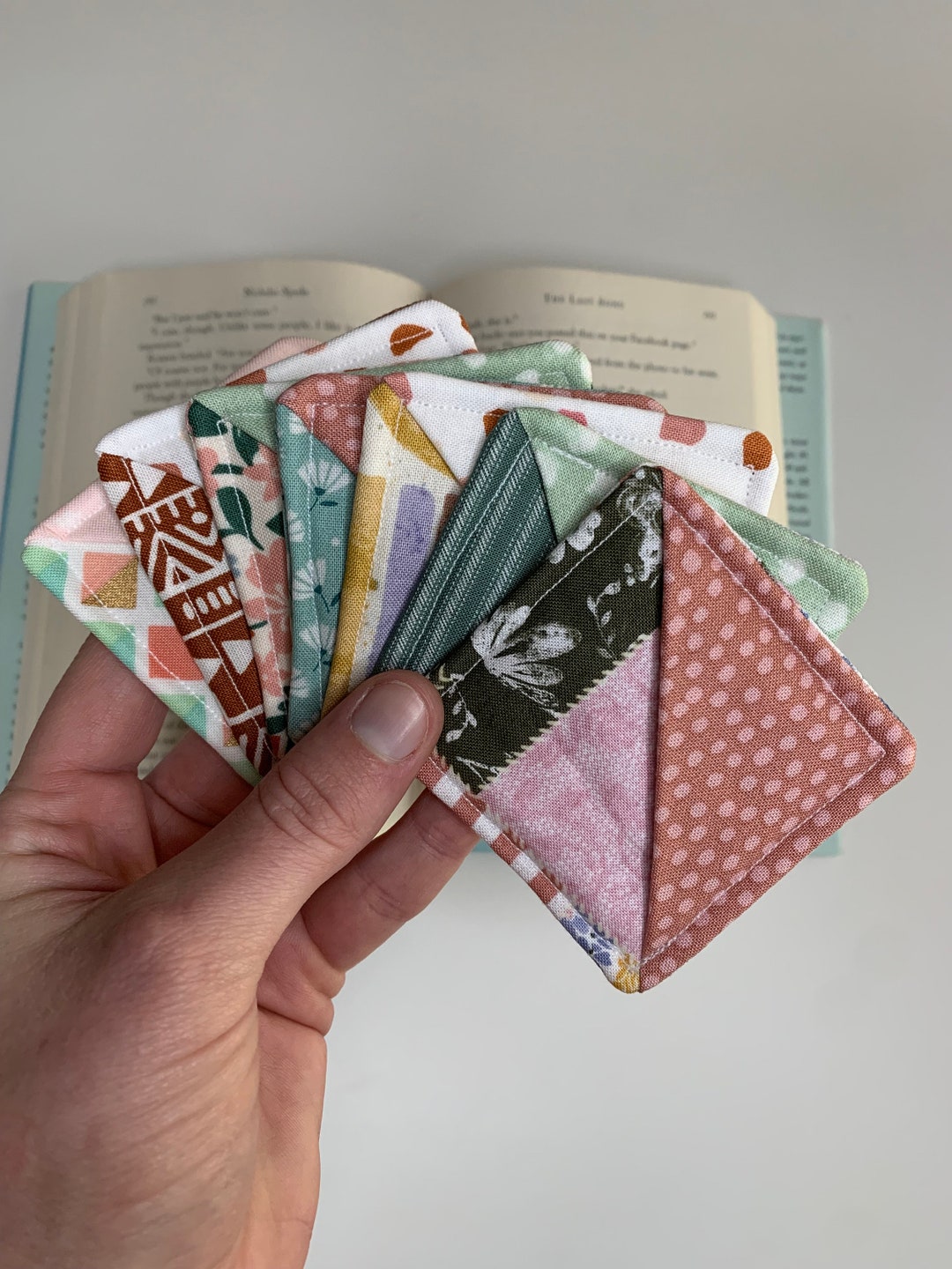 Fabric Corner Bookmark // Sewn Bookmark // Gift for Her // - Etsy