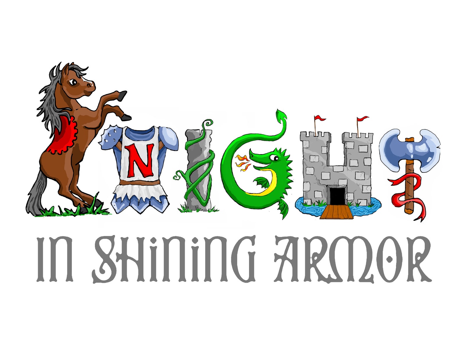 Knight in Shining Armor Digital Print in Medieval/dragon/castle/knight ...