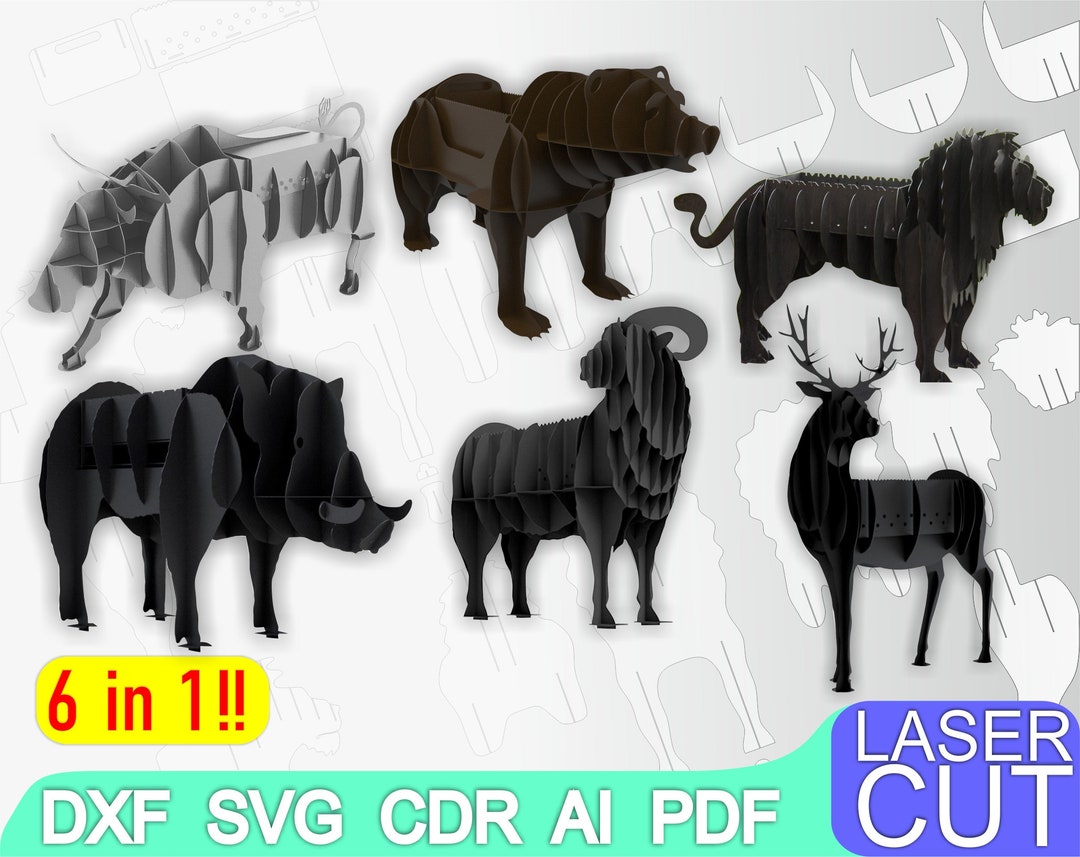 6 in 1 BBQ Cnc Animal Templates, Flower Stand, Cnc Laser and Plasma ...
