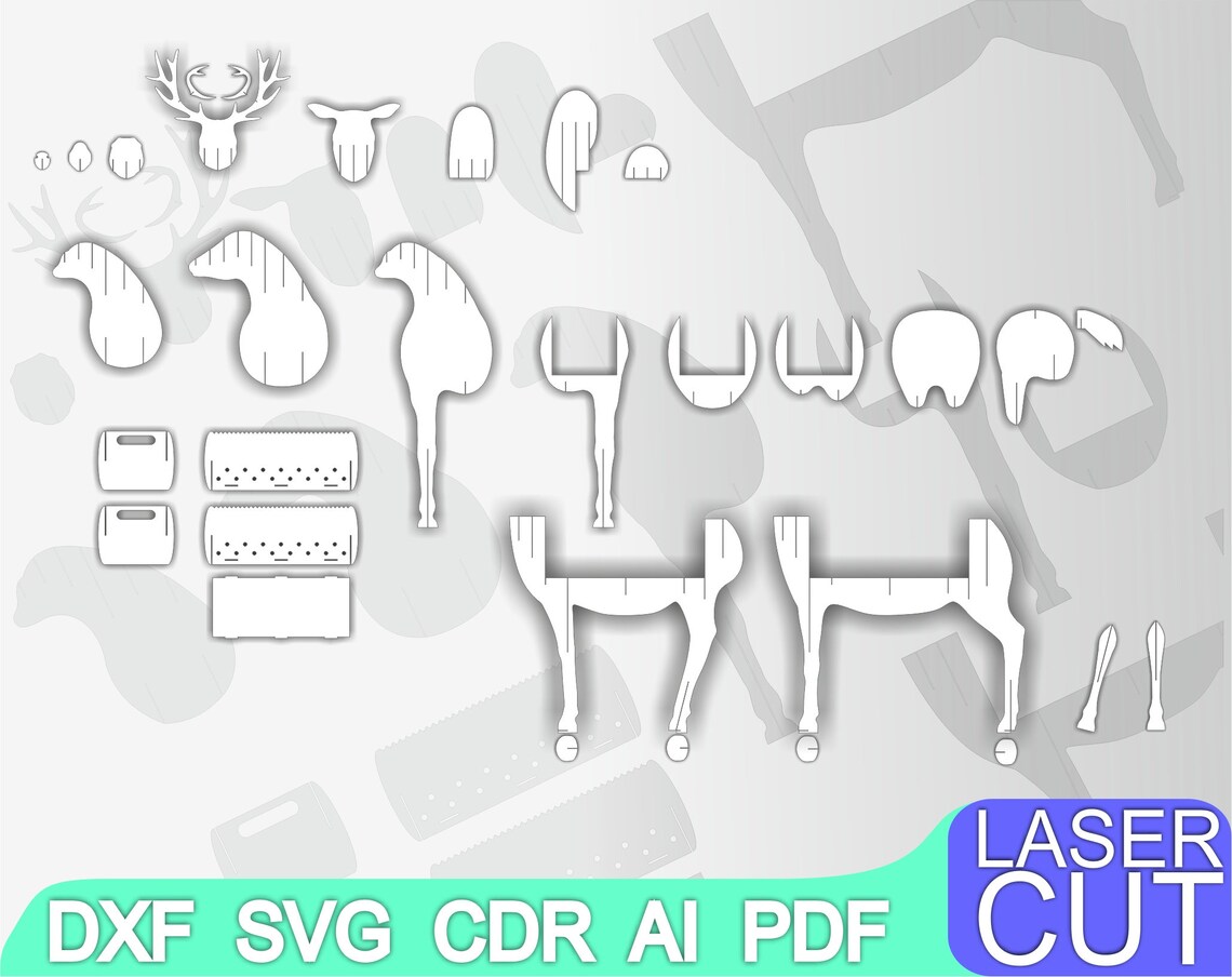 DEER BBQ Cnc Animal Templates Flower Stand Cnc Laser and | Etsy