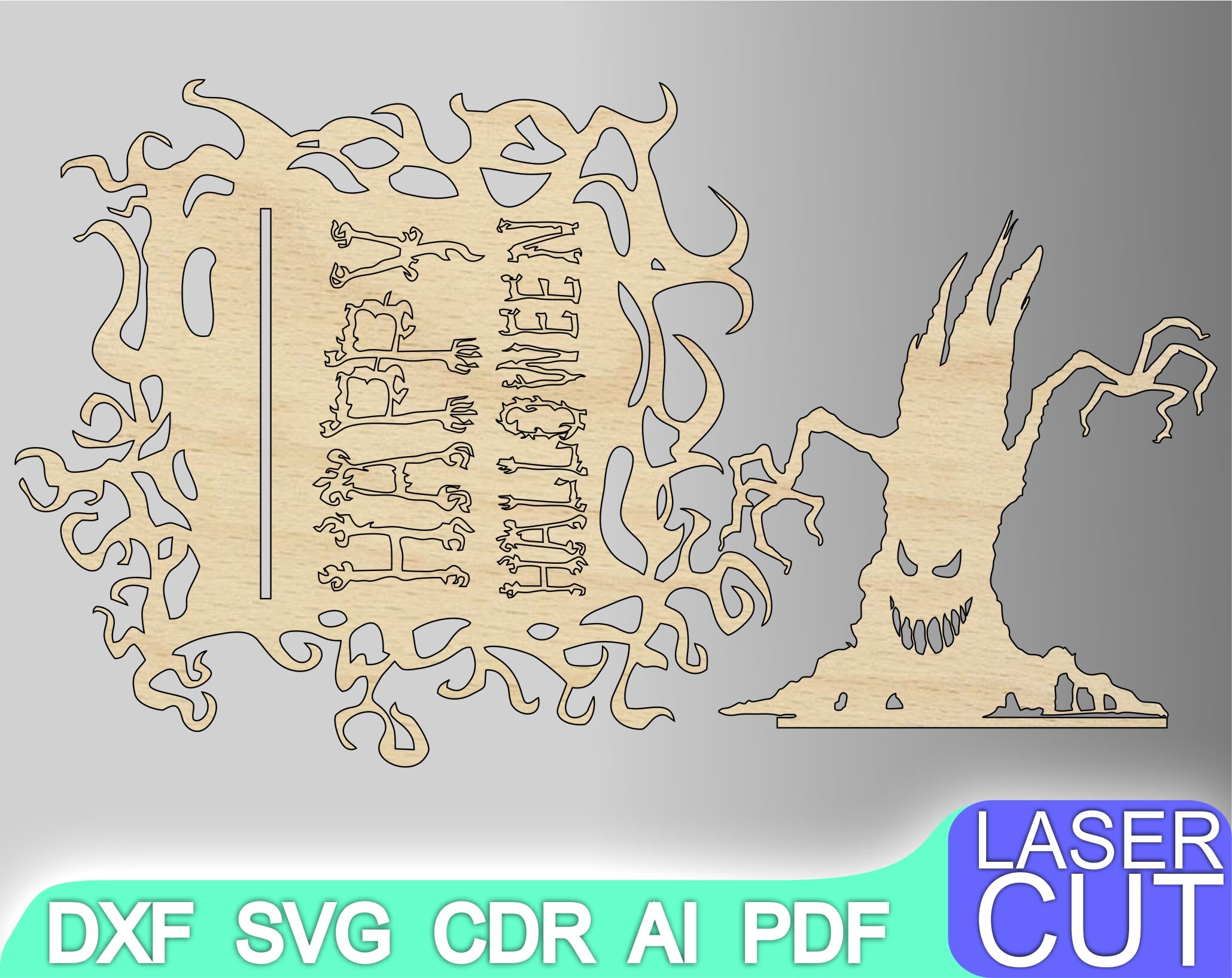 Halloween Laser cut files SVG DXF CDR vector plans laser | Etsy