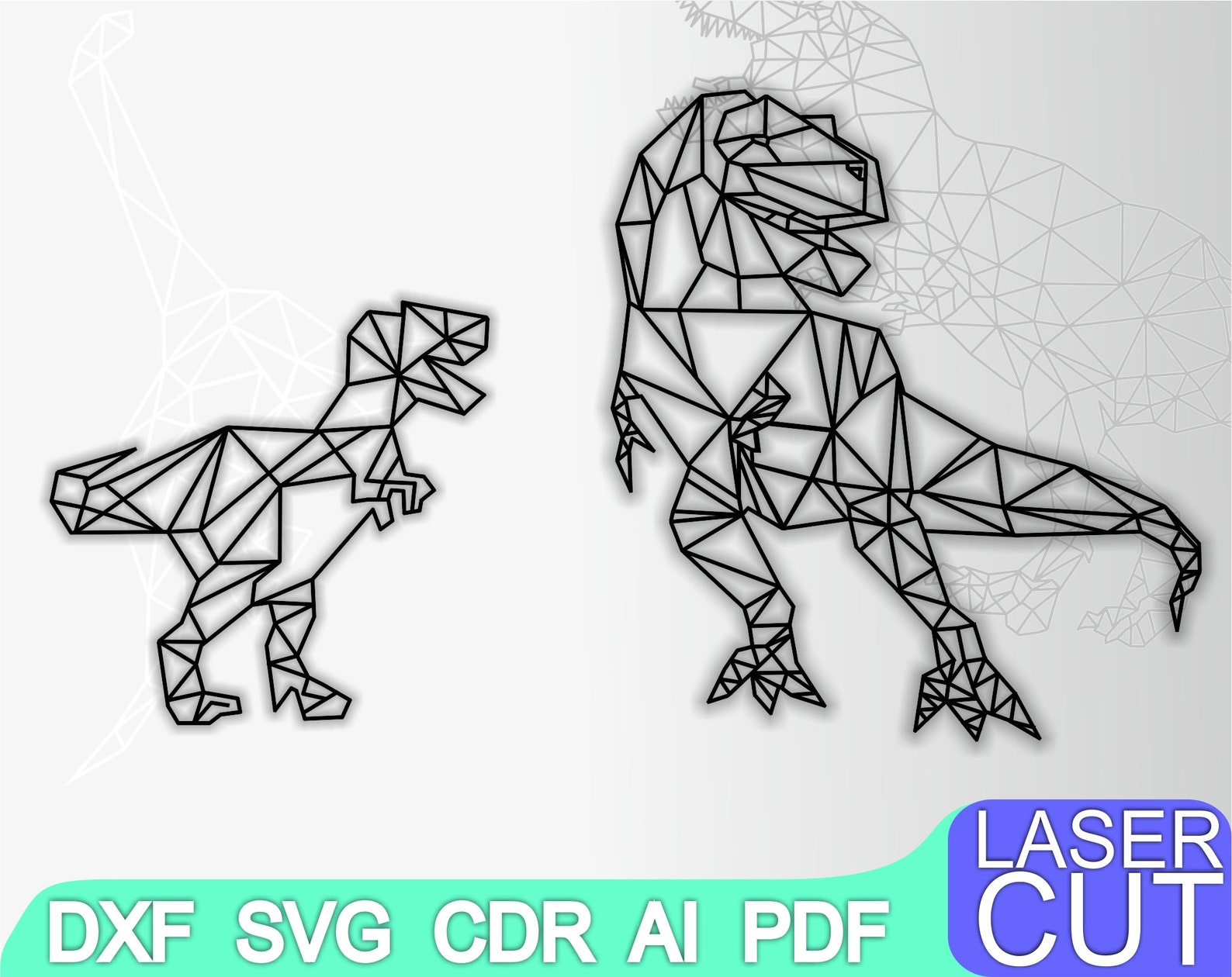 10 Dinosaur Svg Bundle, Dinosaur Cut File. Laser Cut Files SVG, DXF ...