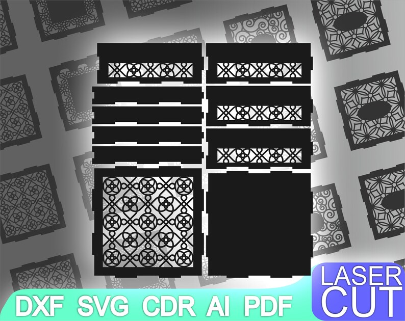Laser Cut Box. Laser Cut Files SVG, DXF, CDR Vector Plans, Laser File ...
