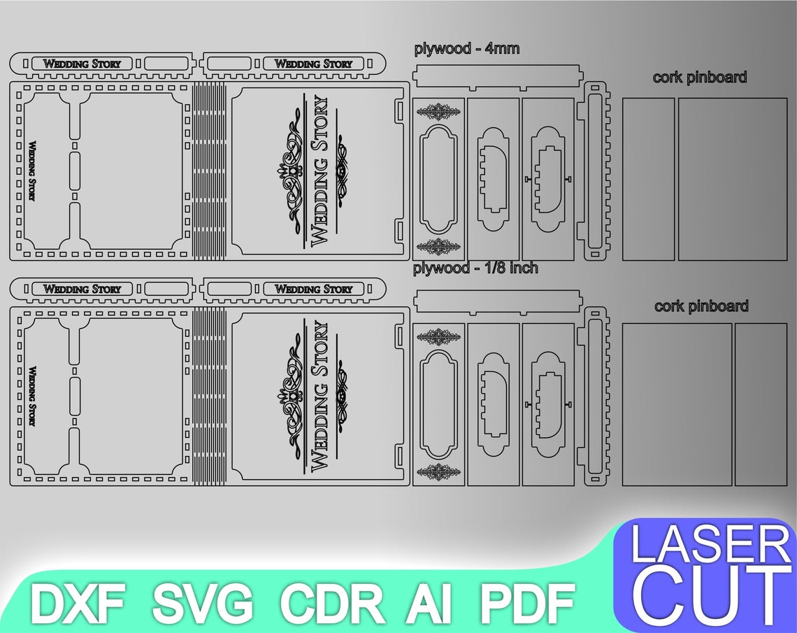 Wedding Box Laser Cut Laser Cut Files SVG, DXF, CDR Vector Plans, Laser ...