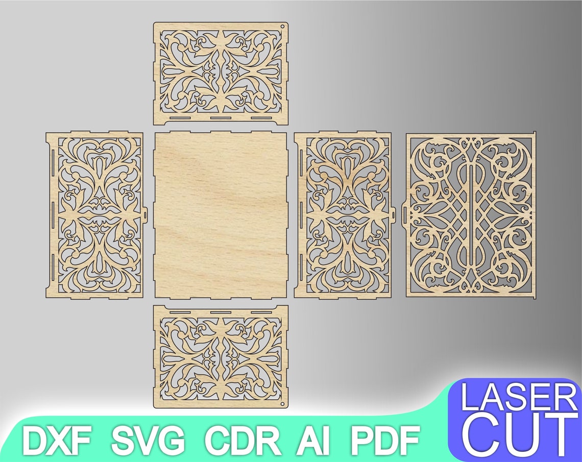 Wedding Card Box Laser Cut Laser Cut Files SVG DXF CDR - Etsy Canada