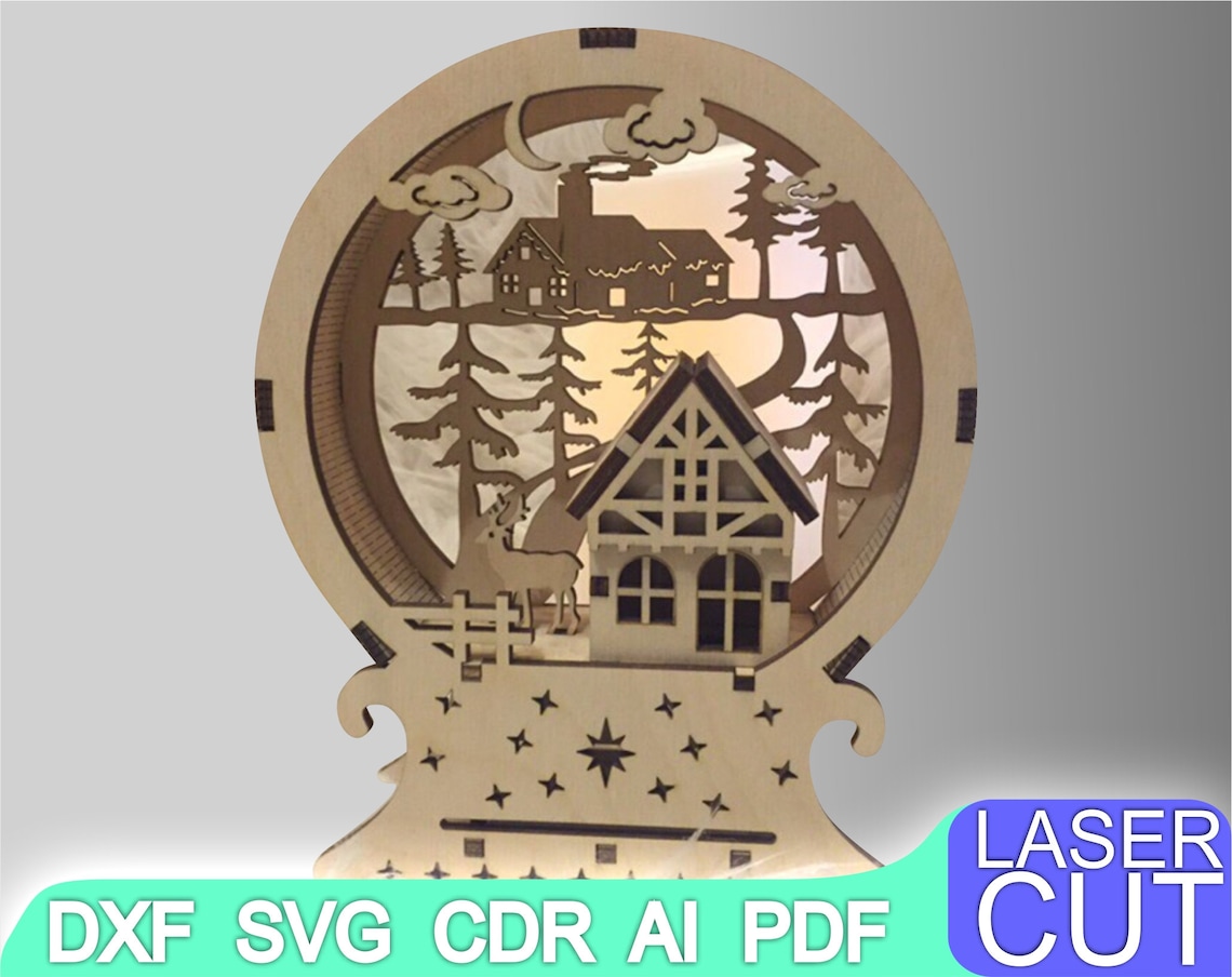 Night Light Laser Cut Files Cnc Router Plans DXF SVG CDR Lamp - Etsy