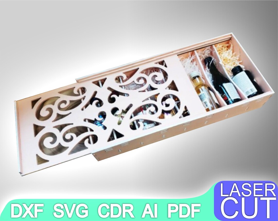 Laser Cut Box. Laser Cut Files SVG, DXF, CDR Vector Plans, Laser File ...