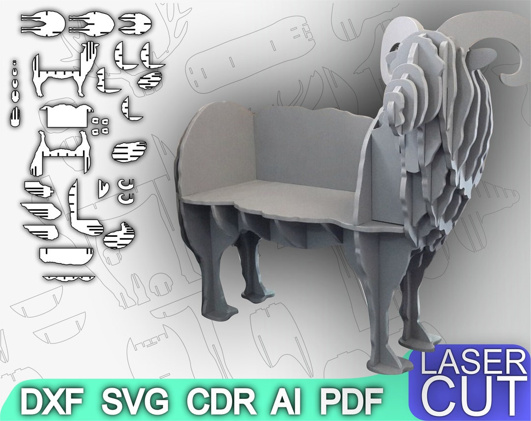 Goat Shelf - Dxf Plan Laser Cutting File Home Decor Interior Design ...