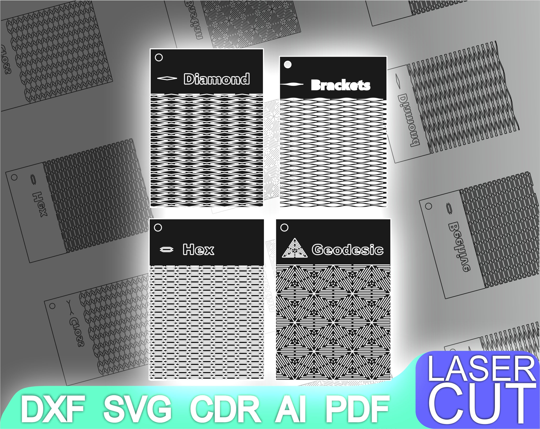 10 Flexible cut Laser cut files SVG DXF CDR vector plans | Etsy