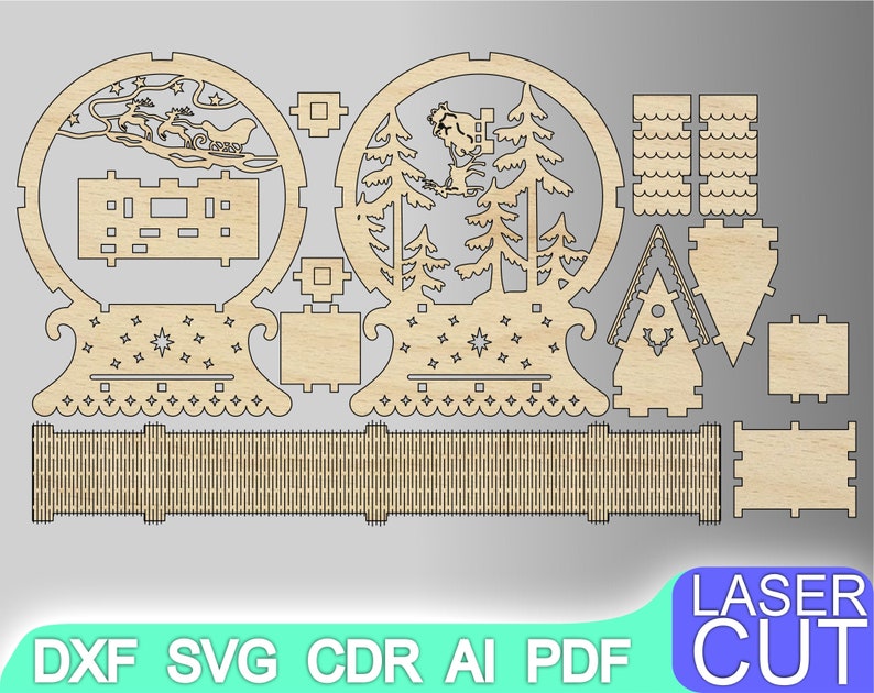 Night Light Laser Cut Files Cnc Router Plans DXF SVG CDR Lamp Vector ...