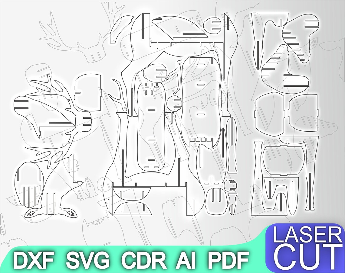 Deer Shelf Dxf Plan Laser Cutting File Home Decor Interior - Etsy