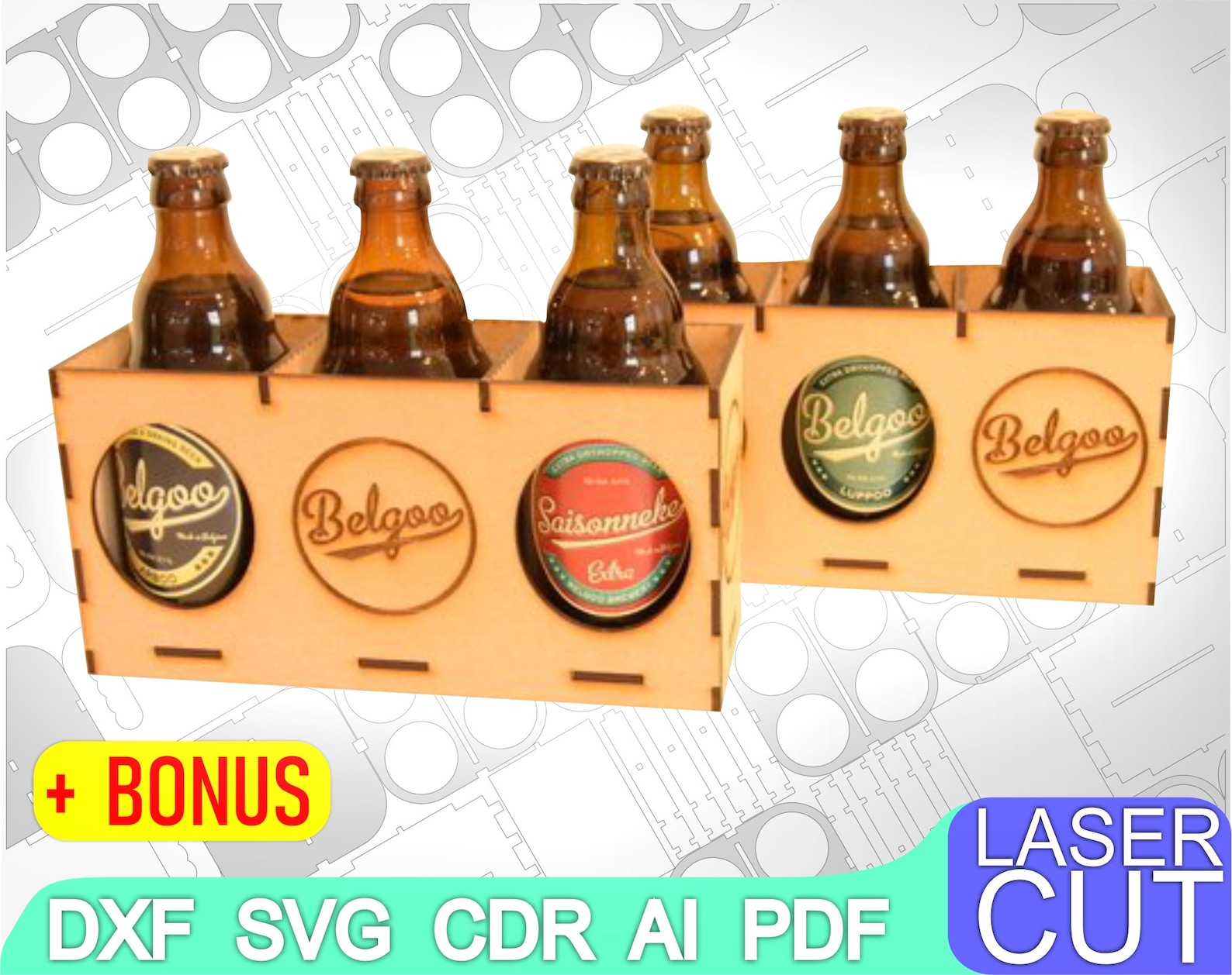 Wooden 3 Pack Beer Pack Beer Svg Laser Cut CNC Cutting CNC - Etsy
