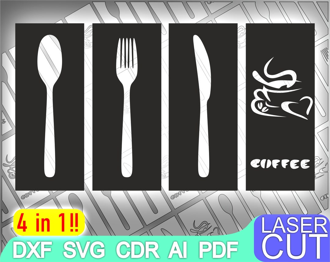 Wall Art - Wooden Laser Cut Decor - Kitchen Room Design. Laser Cut File ...