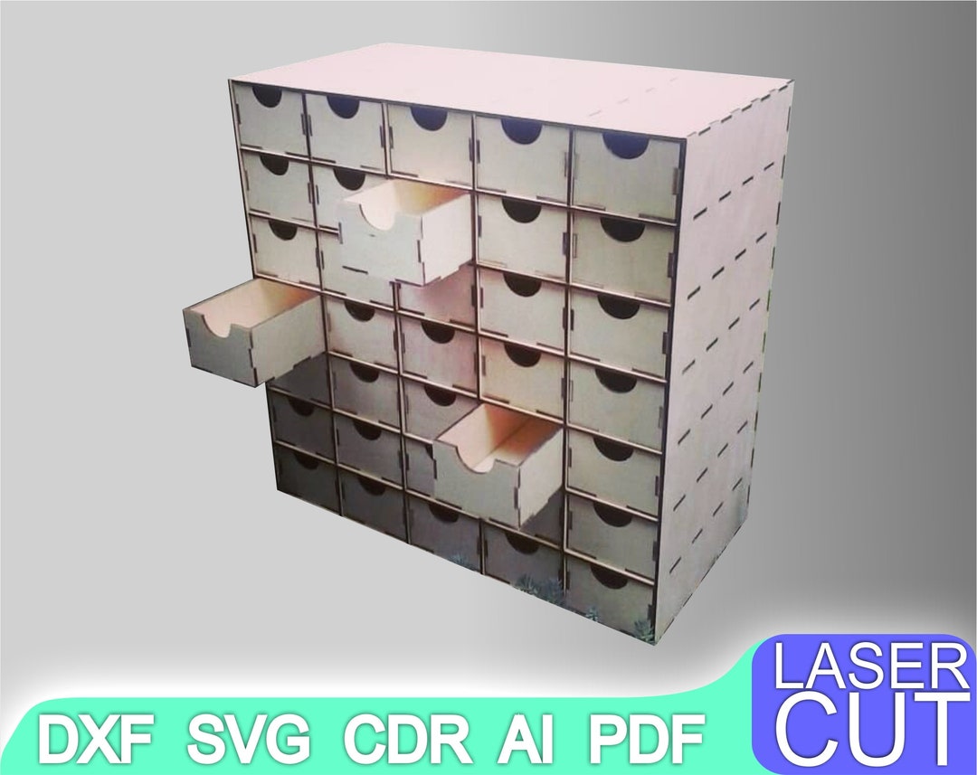 Organizer Laser Cut Files SVG DXF, CDR Vector Plans, Laser File, Cnc ...