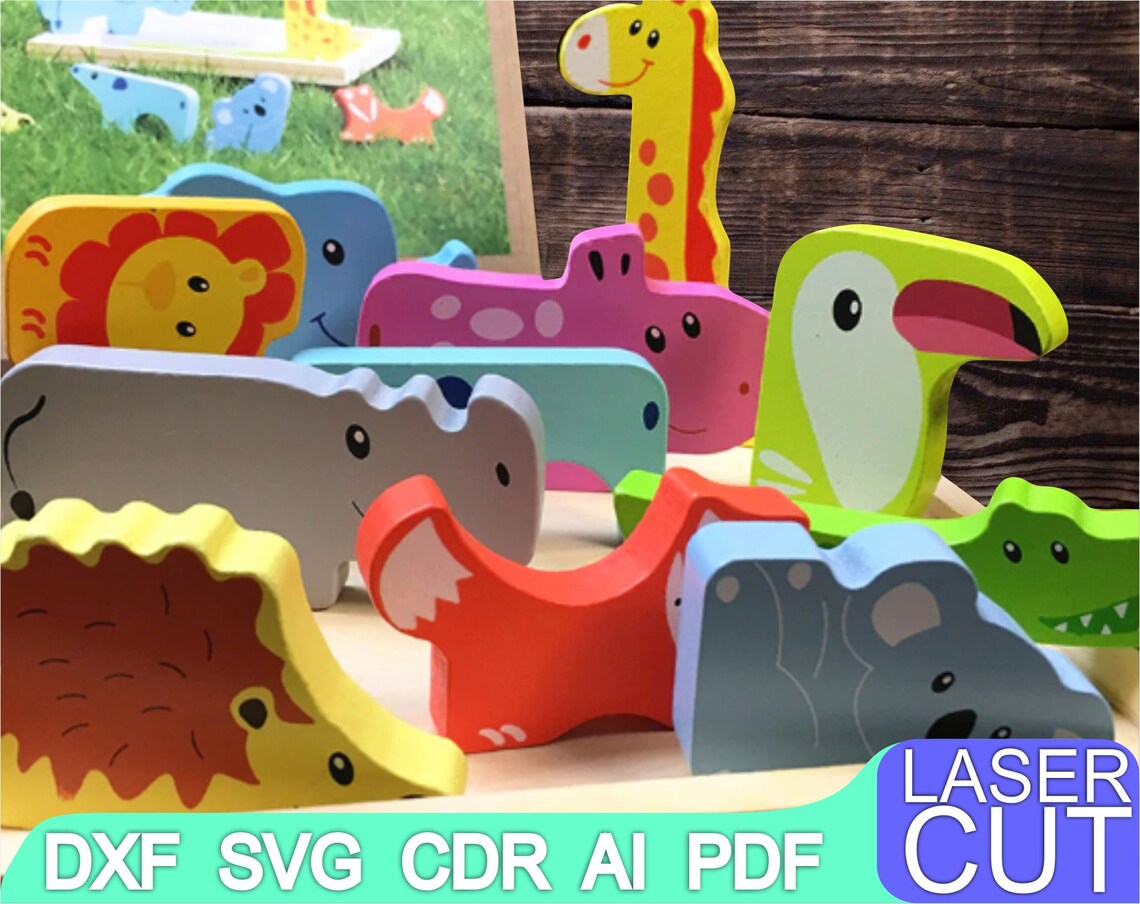 Puzzles Animals Puzzle Laser Cut Files SVG DXF CDR Vector Plans, Cnc ...