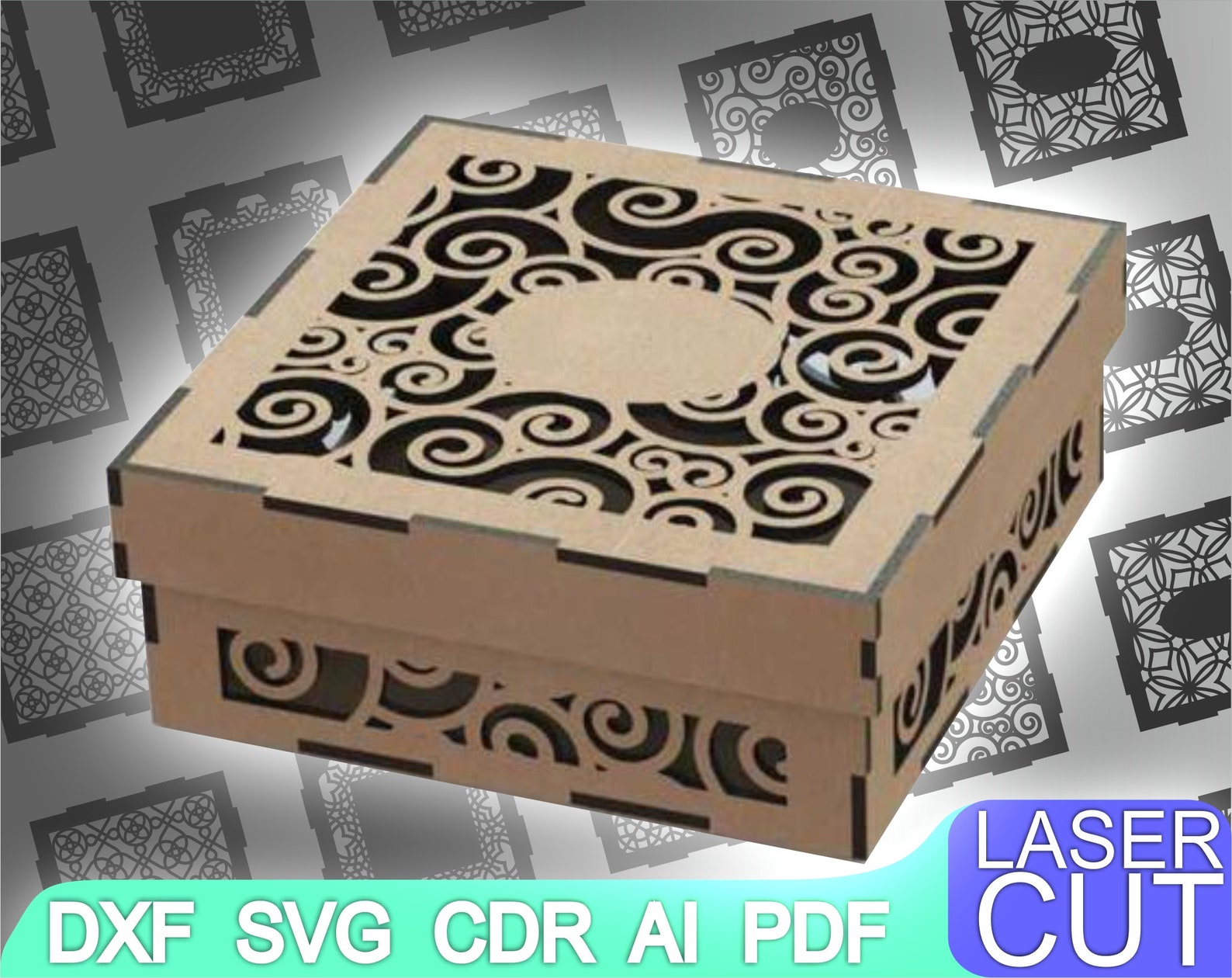 Laser Cut Box. Laser Cut Files SVG DXF CDR Vector Plans - Etsy