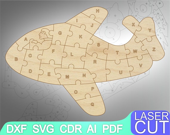 Wooden Alphabet Puzzle Laser Cut Files SVG DXF CDR Vector | Etsy Canada