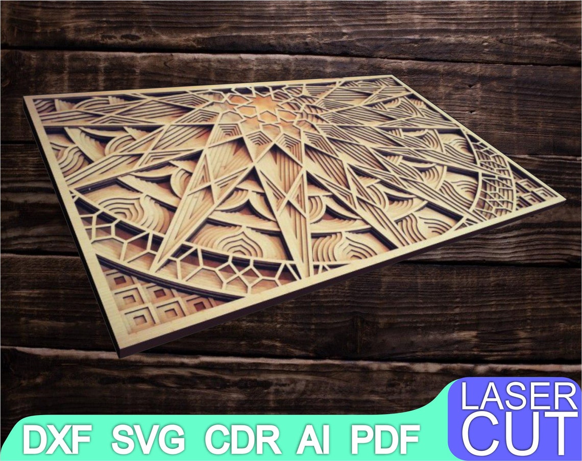 3D Panel Mandala. Laser Cut Files SVG DXF CDR Vector Plans - Etsy UK