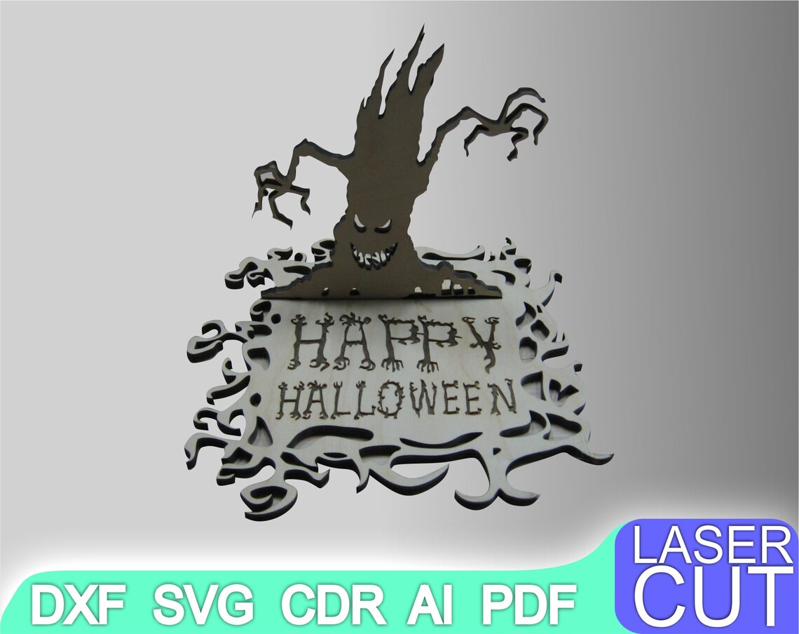 Halloween Laser Cut Files SVG DXF CDR Vector Plans Laser - Etsy