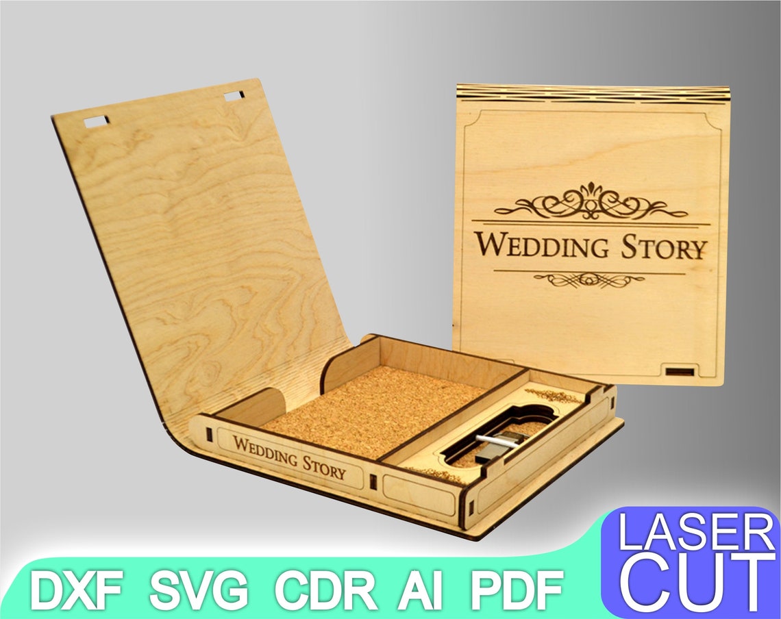 Wedding Box Laser Cut Laser Cut Files SVG, DXF, CDR Vector Plans, Laser ...