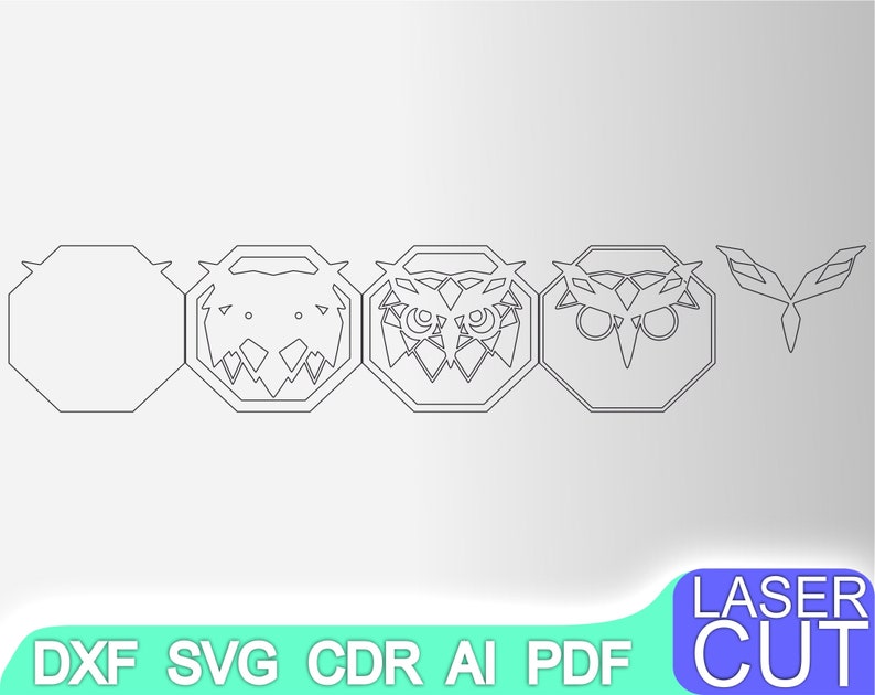 3D Panel Owl. Laser Cut Files SVG DXF CDR Vector Plans Files - Etsy