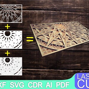 3D Panel Mandala. Laser Cut Files SVG DXF CDR Vector Plans, Files ...