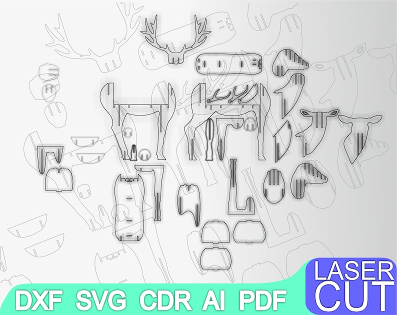 Deer Shelf Dxf Plan Laser Cutting File Home Decor Interior - Etsy