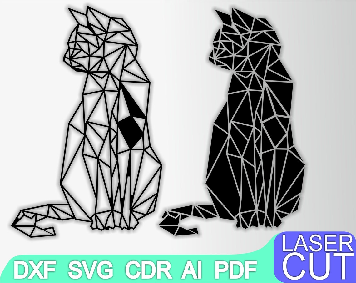 6 Cat Wall Art. Laser Cut Files SVG, DXF, CDR Vector Plans, Laser File ...