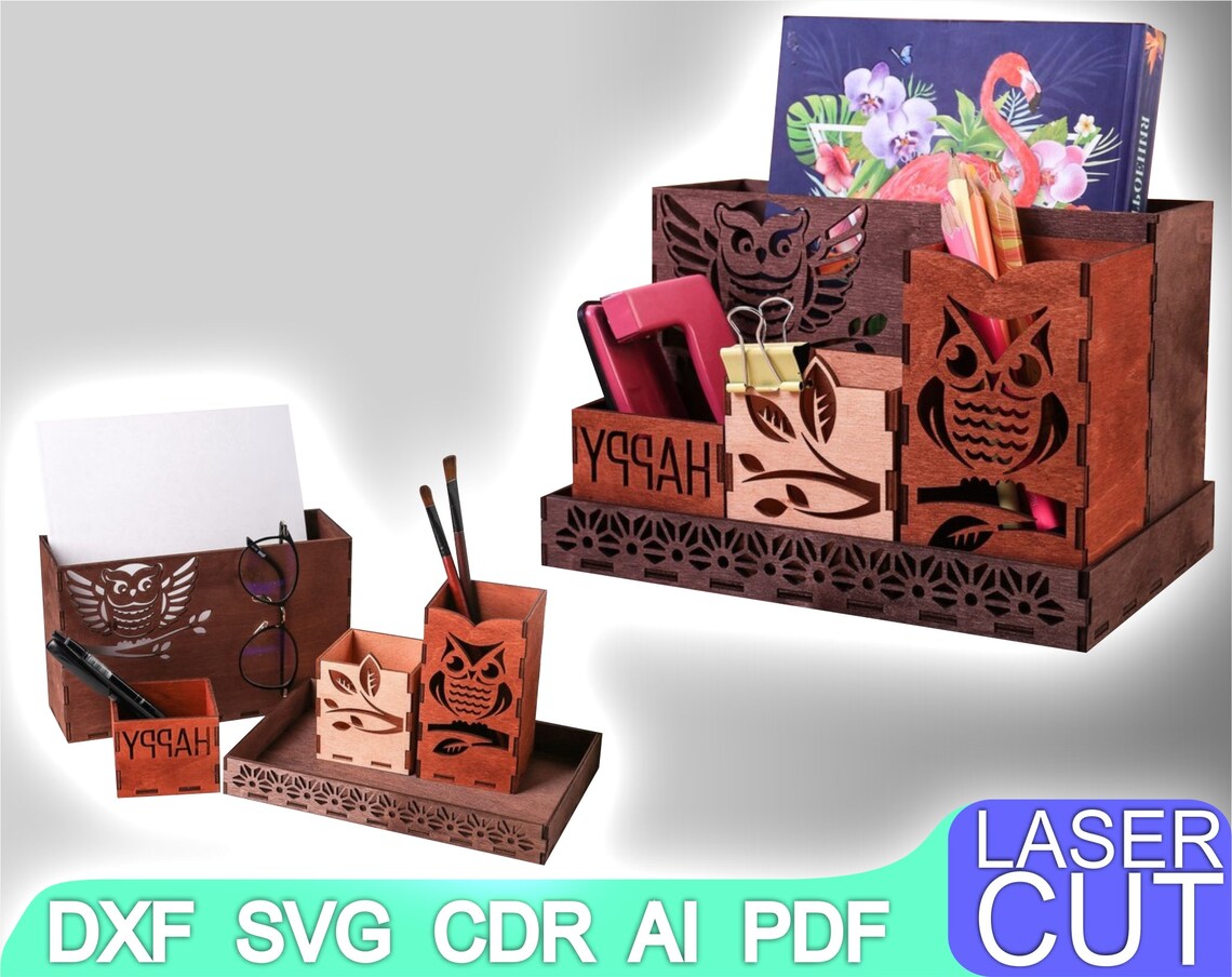 Organizer Laser Cut Files SVG DXF CDR Vector Plans Laser | Etsy