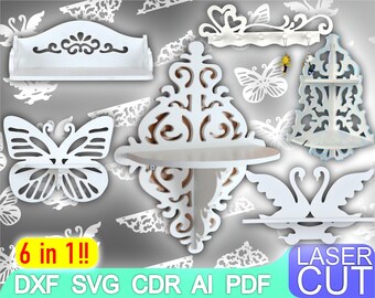 Shelves Laser Cut Files SVG DXF, CDR Vector Plans, Laser File, Cnc ...