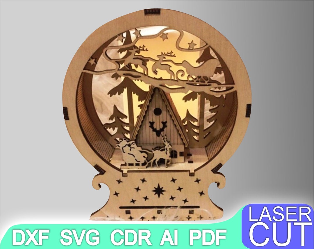 Night Light Laser Cut Files Cnc Router Plans DXF SVG CDR Lamp Vector ...