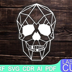 Art Skull Vector. Laser Cut Files SVG, DXF, CDR Vector Plans, Laser ...