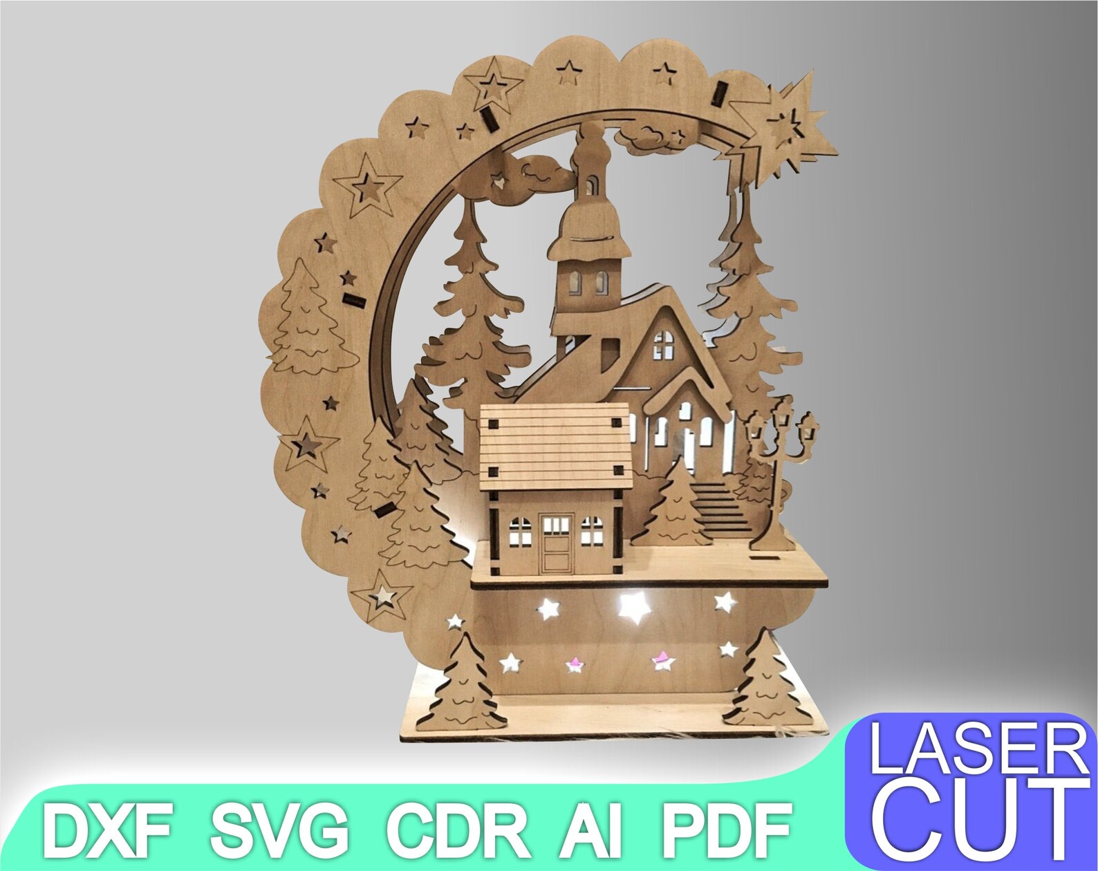Night Light Laser Cut Files Cnc Router Plans DXF SVG CDR Lamp Vector ...