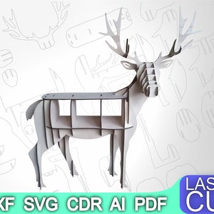 Deer Shelf - Dxf Plan Laser Cutting File Home Decor Interior Design ...