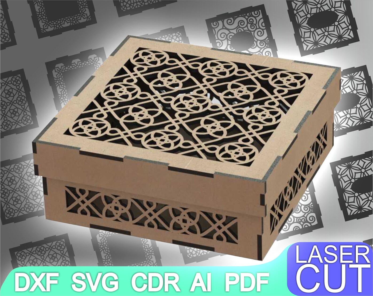 Laser Cut Box. Laser Cut Files SVG DXF CDR Vector Plans - Etsy