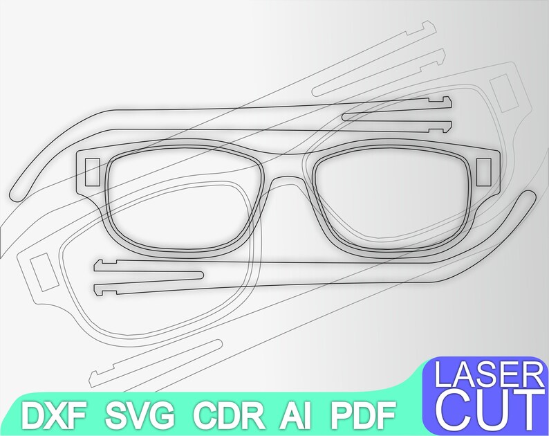 4 Glasses SVG. Vector Dxf Cdrsvg for CNC Vector File | Etsy